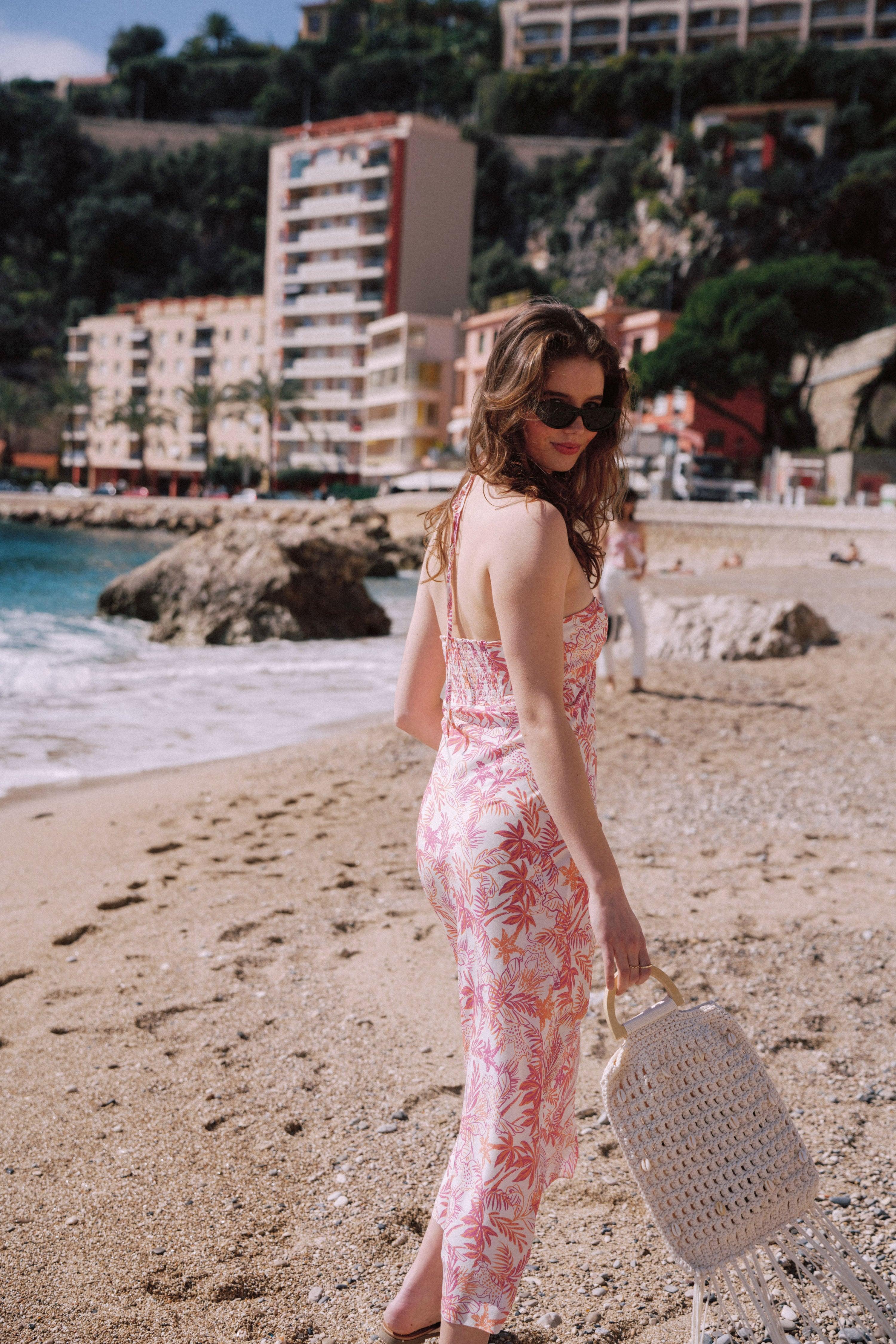 Marlene Tropical Print Silk Slip Dress | AZURIERA