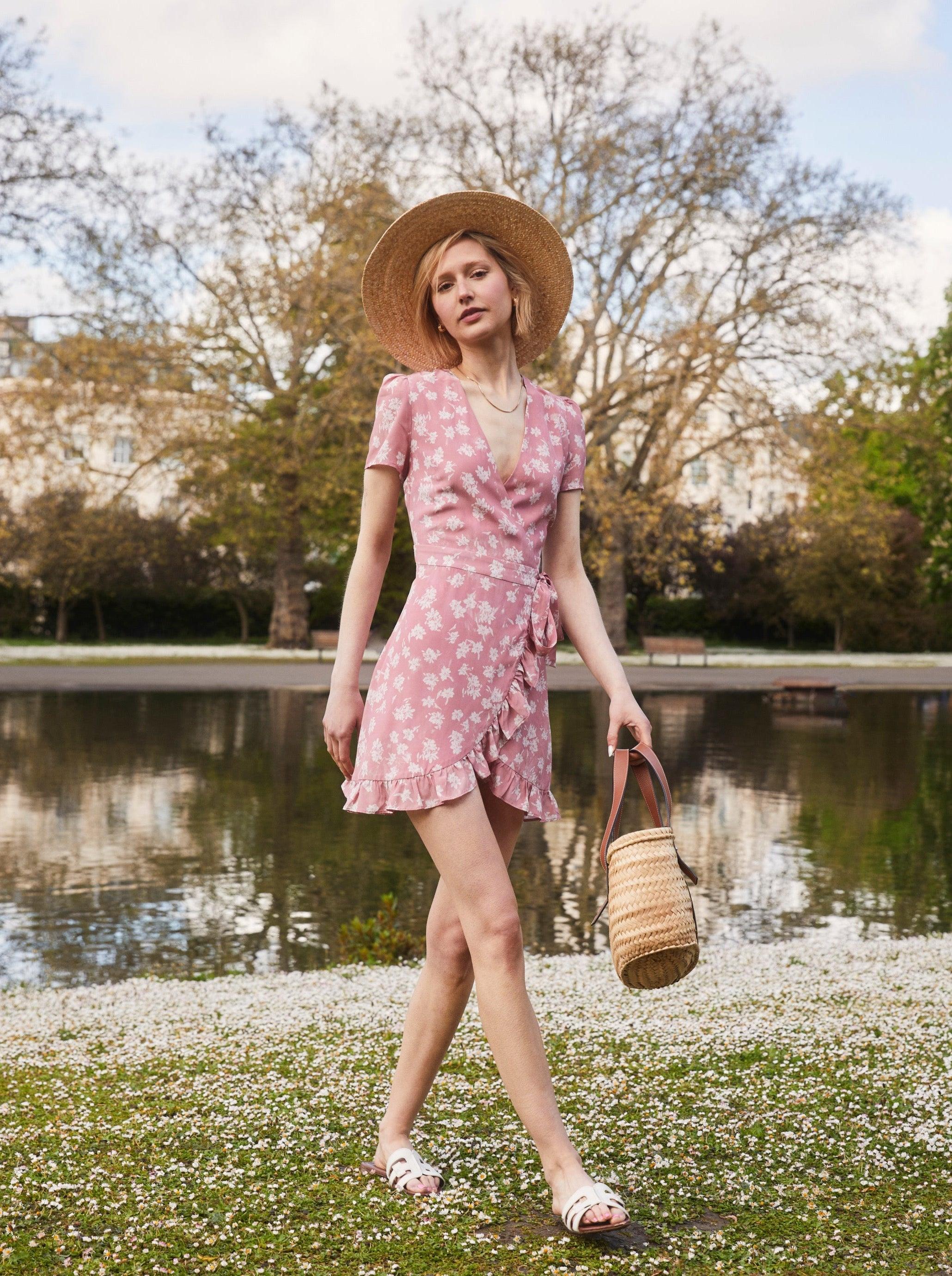 Estelle Daisy Silk Dress｜AZURIERA