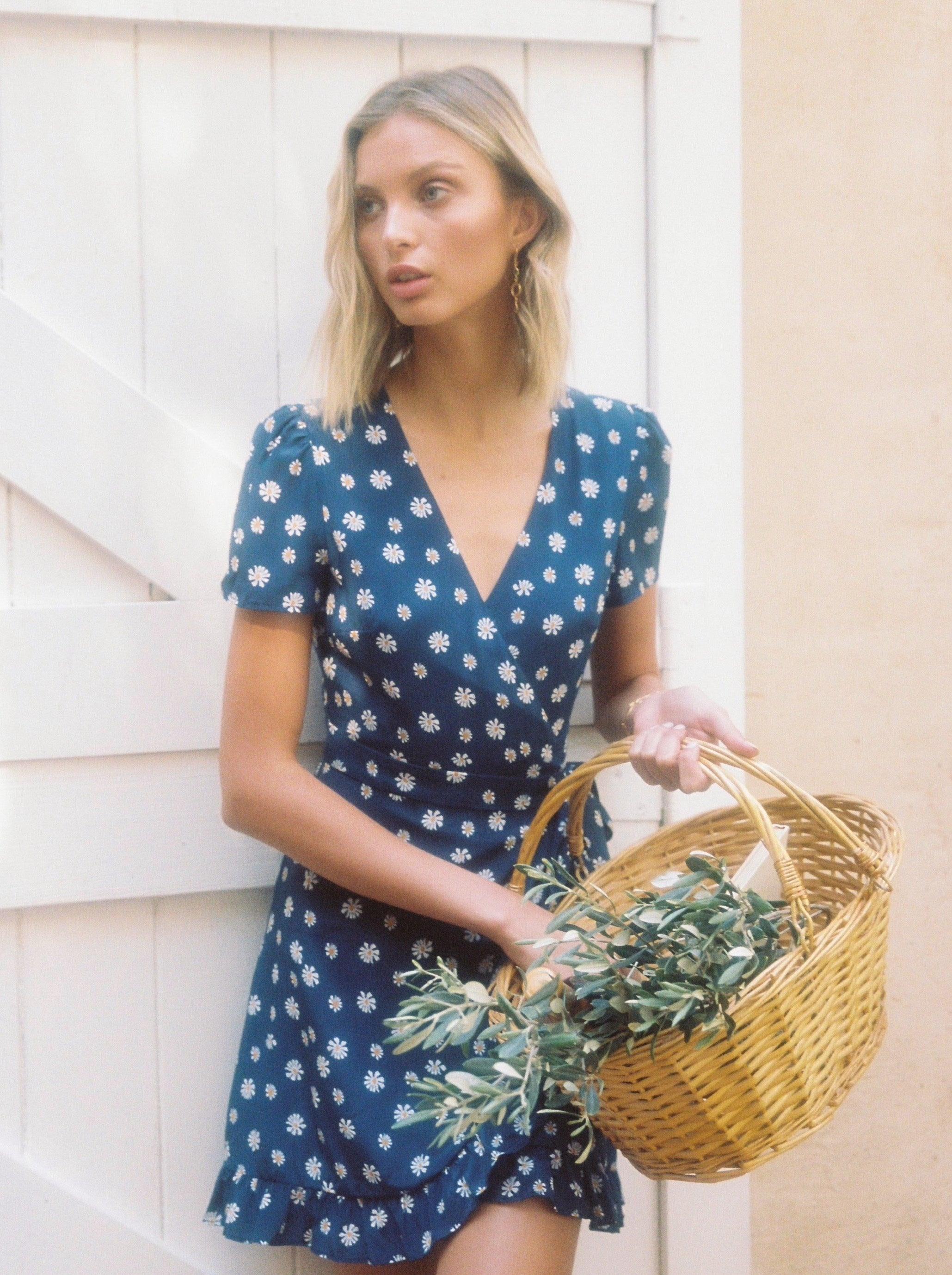 Estelle Daisy Silk Dress｜AZURIERA